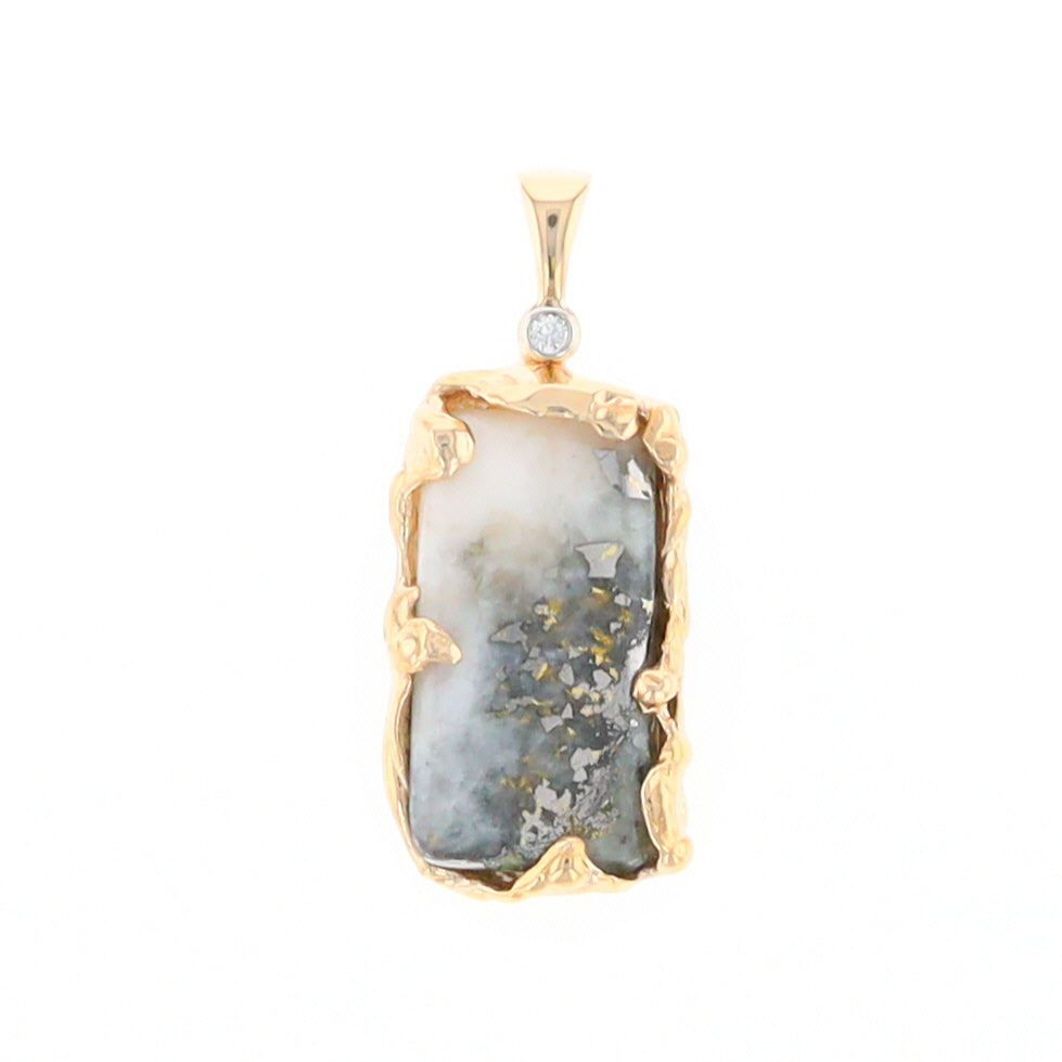 Gold Quartz Freeform Pendant (G4) – Hawkes and Co